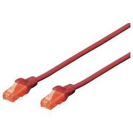 Digitus DK-1617-100/R RJ45 Netzwerkkabel, Patchkabel CAT 6 U/UTP 10.00 m Rot Flammwidrig, Halogenfrei, Rund, verdrillte Paare, Ungeschirmt 1 St.