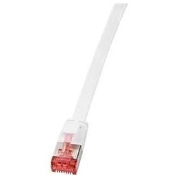 LogiLink CF2021S RJ45 Netzwerkkabel, Patchkabel CAT 6 U/FTP 0.50 m Wei&szlig; vergoldete Steckkontakte 1 St.
