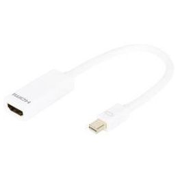 Digitus DB-340404-001-W HDMI / Mini-DisplayPort Adapter [1x Mini-DisplayPort Stecker - 1x HDMI-Buchse] Wei&szlig; Rund, doppelt geschirmt 15.00 cm
