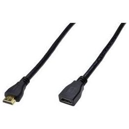 Digitus HDMI Verl&auml;ngerungskabel HDMI-A Stecker, HDMI-A Buchse 2.00 m Schwarz AK-330201-020-S 4K UHD, Rund, vergoldete Steckkontakte, dreifach geschirmt