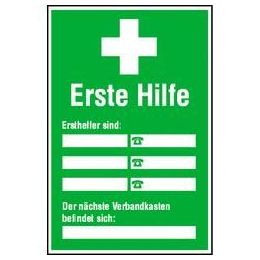 SafetyMarking 21.0092 Aushang Erste Hilfe Ersthelfer Verzeichnis Folie selbstklebend (B x H) 200 mm x 300 mm 1 St.