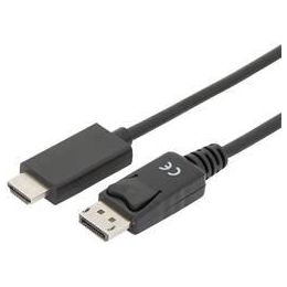 Digitus DisplayPort / HDMI Adapterkabel DisplayPort Stecker, HDMI-A Stecker 2.00 m Schwarz AK-340303-020-S dreifach geschirmt DisplayPort-Kabel