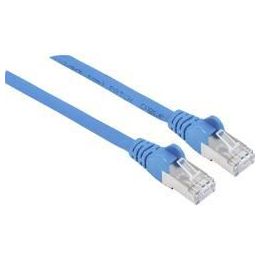 Intellinet 736862 RJ45 Netzwerkkabel, Patchkabel CAT 6a S/FTP 10.00 m Blau Folienschirm, Geflechtschirm, Halogenfrei 1 St.