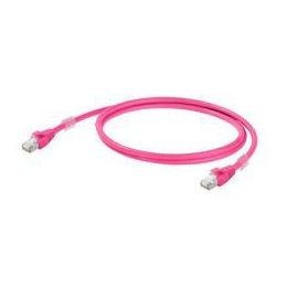 Weidm&uuml;ller 1201270002 RJ45 Netzwerkkabel, Patchkabel CAT 6a S/FTP 0.20 m Magenta UL-zertifiziert 1 St.
