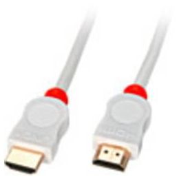 LINDY HDMI Anschlusskabel HDMI-A Stecker, HDMI-A Stecker 3.00 m Wei&szlig; 41413 4K UHD, Rund, UL-zertifiziert, doppelt geschirmt, starrer Innenleiter HDMI-Kabel