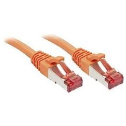 LINDY 47809 RJ45 Netzwerkkabel, Patchkabel CAT 6 S/FTP 2.00 m Orange mit Rastnasenschutz 1 St.