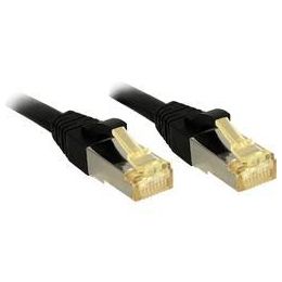 LINDY 47307 RJ45 Netzwerkkabel, Patchkabel CAT 6a (Rohkabel CAT 7) S/FTP 1.00 m Schwarz mit Rastnasenschutz 1 St.