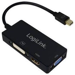 LogiLink CV0110 HDMI Adapter [1x Mini-DisplayPort Stecker - 1x DVI-Buchse 24+1pol., HDMI-Buchse, VGA-Buchse] Schwarz 0 m