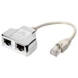 Digitus RJ45 Netzwerk Adapter CAT 5, CAT 5e [2x RJ45-Stecker - 1x RJ45-Stecker] Grau