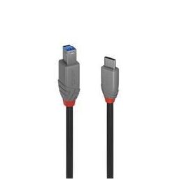 LINDY USB-Kabel USB 3.2 Gen1 USB-C&reg; Stecker, USB-B Stecker 0.50 m Schwarz 36665