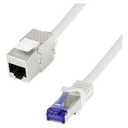 LogiLink CC5052S RJ45 Netzwerkkabel, Patchkabel CAT 6a S/FTP 2.00 m Grau mit Rastnasenschutz 1 St.