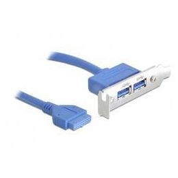 Delock USB 3.0 19-pin - 2 x USB 3.0-A PC-Slotblech 1 St.