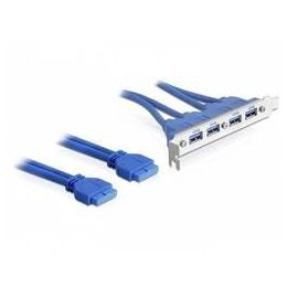 Delock 2 x USB 3.0 19-pin - 4 x USB 3.0-A PC-Slotblech 1 St.