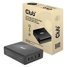 club3D CAC-1906 Notebook-Netzteil 132 W 3x USB-C&reg;, 1x USB-A USB PD Schwarz Innenbereich GaN, USB Power Delivery (USB-PD)