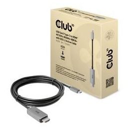 club3D USB-C&reg; / HDMI Anschlusskabel USB-C&reg; Stecker, HDMI-A Stecker 3.00 m Schwarz/Grau CAC-1587 HDMI-Kabel