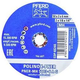 PFERD TOOLS 47700208 PFERD POLINOX verpresstes Vlies-Rad PNER &Oslash; 50x3 mm Bohrung-&Oslash; 6 mm Mittelhart A Grob f&uuml;r Finish 50 mm 10 St.