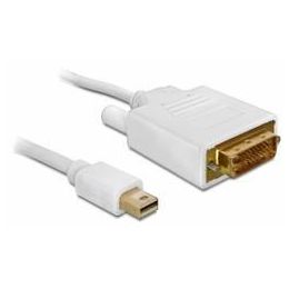 Delock USB Anschlusskabel Mini DisplayPort Stecker, DVI-D 24+1pol. Stecker 2 m Wei&szlig; 82918 vergoldete Steckkontakte DisplayPort-Kabel