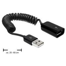 Delock USB-Kabel USB 2.0 USB-A Stecker, USB-A Buchse 0.60 m Schwarz 83163