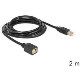 Delock USB-Kabel USB 2.0 USB-B Stecker, USB-B Buchse 2.00 m Schwarz 83427