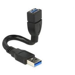 Delock USB-Kabel USB 3.0 USB-A Stecker, USB-A Buchse 0.15 m Schwarz 83713