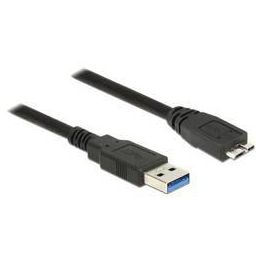 Delock USB-Kabel USB-A Stecker, USB-Micro-B Stecker 1.50 m Schwarz 85073