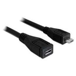 Delock USB-Kabel USB 2.0 USB-Micro-B Stecker, USB-Micro-B Buchse 1.00 m Schwarz 83248