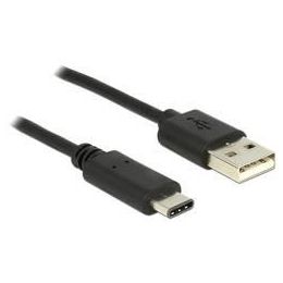 Delock USB-Kabel USB 2.0 USB-A Stecker, USB-C&reg; Stecker 0.50 m Schwarz 83326