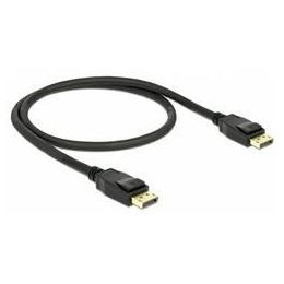 Delock DisplayPort Anschlusskabel DisplayPort Stecker 50 cm Schwarz 85506 vergoldete Steckkontakte, verdrillt, dreifach geschirmt, 4K UHD DisplayPort-Kabel