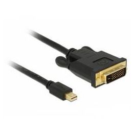 Delock Mini-DisplayPort / DVI Anschlusskabel Mini DisplayPort Stecker, DVI-D 24+1pol. Stecker 2 m Schwarz 83989 vergoldete Steckkontakte, dreifach geschirmt,