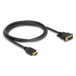 Delock HDMI / DVI Anschlusskabel HDMI-A Stecker, DVI-D 24+1pol. Stecker 1.5 m Schwarz 85653 dreifach geschirmt, vergoldete Steckkontakte HDMI-Kabel