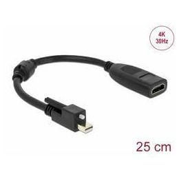 Delock Adapter mini Displayport 1.2 male with screw > HDMI female 4K Active black