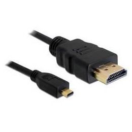 Delock HDMI Anschlusskabel HDMI-A Stecker, HDMI-Micro-D Stecker 2 m Schwarz 82664 4K UHD, vergoldete Steckkontakte HDMI-Kabel