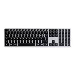 Satechi Slim X3 Bluetooth&reg; Tastatur Schweiz, QWERTZ Anthrazit Multimediatasten, mit numerischer Tastatur, Beleuchtet