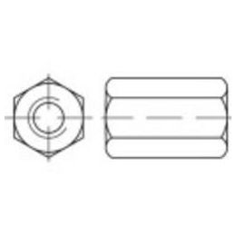TOOLCRAFT 1067130 Lange Sechskantmuttern M6 DIN 6334 Edelstahl A4 10 St.