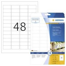 Herma 10902 Kraftkleber-Etiketten 45.7 x 21.2 mm Papier Wei&szlig; 1200 St. Permanent haftend Tintenstrahldrucker, Laserdrucker, Farblaserdrucker, Kopierer,