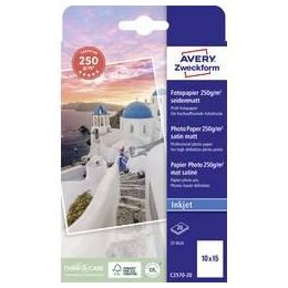 Avery-Zweckform Premium C2570-20 Fotopapier 10 x 15 cm 250 g/m&sup2; 20 Blatt Seidenmatt