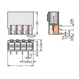 WAGO Stiftgeh&auml;use-Platine 831 Polzahl Gesamt 3 Rasterma&szlig;: 7.62 mm 831-3623 48 St.