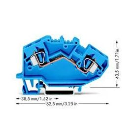 WAGO 782-604 Durchgangsklemme 8 mm Zugfeder Belegung: N Blau 25 St.