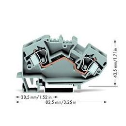WAGO 784-601 Durchgangsklemme 10 mm Zugfeder Belegung: L Grau 25 St.