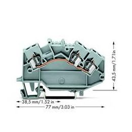 WAGO 780-631 Durchgangsklemme 5 mm Zugfeder Belegung: L Grau 50 St.