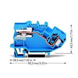 WAGO 784-613 Trennklemme 10 mm Zugfeder Belegung: N Blau 25 St.