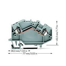 WAGO 780-601 Durchgangsklemme 5 mm Zugfeder Belegung: L Grau 50 St.