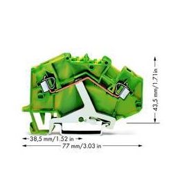 WAGO 780-607 Schutzleiterklemme 5 mm Zugfeder Belegung: PE Gr&uuml;n, Gelb 50 St.