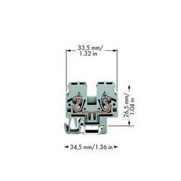 WAGO 870-911 Durchgangsklemme 5 mm Zugfeder Belegung: L Grau 100 St.