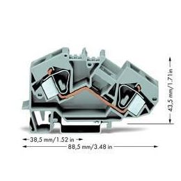 WAGO 783-601 Durchgangsklemme 12 mm Zugfeder Belegung: L Grau 25 St.