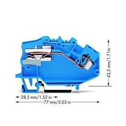 WAGO 781-613 Trennklemme 6 mm Zugfeder Belegung: N Blau 50 St.