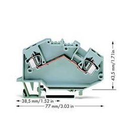 WAGO 781-601 Durchgangsklemme 6 mm Zugfeder Belegung: L Grau 50 St.