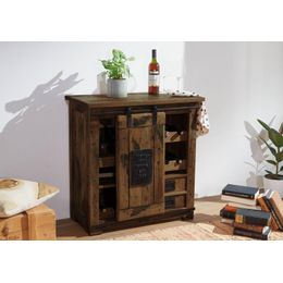 Weinkommode Mango 80x40x82 braun lackiert RAILWAY #440
