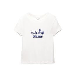 Pull&Bear Pull&bear T-Shirt 'PACIFIC FRUTAS' Damen Gr&ouml;&szlig;e S navy / wei&szlig;
