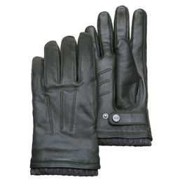 Lederhandschuhe Pearlwood "Newton", Damen, Gr. 9.5, braun (pine), Ziegenleder, unifarben, Handschuhe, leichte Vintage Optik durch Waxfinish